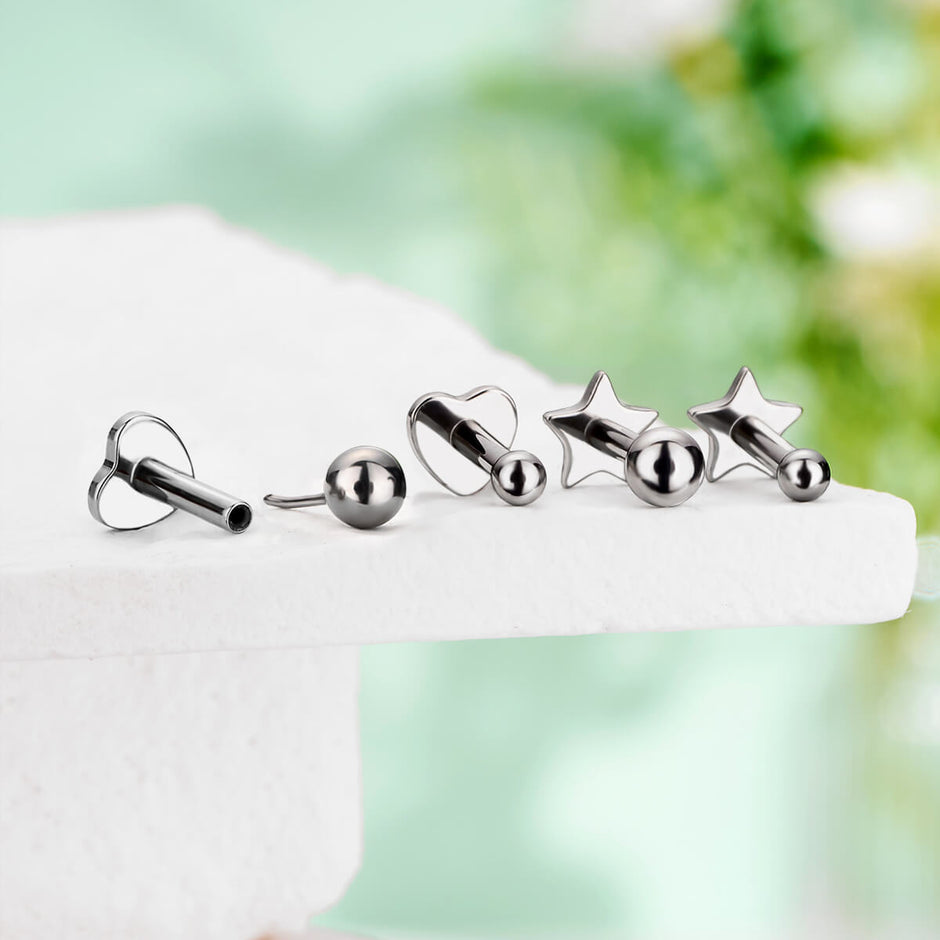 Oufer 20G Titanium Double Nose Ring Set – OUFER BODY JEWELRY