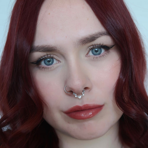 Oufer 16G Rose Septum Ring Hinged Segment Septum Jewelry