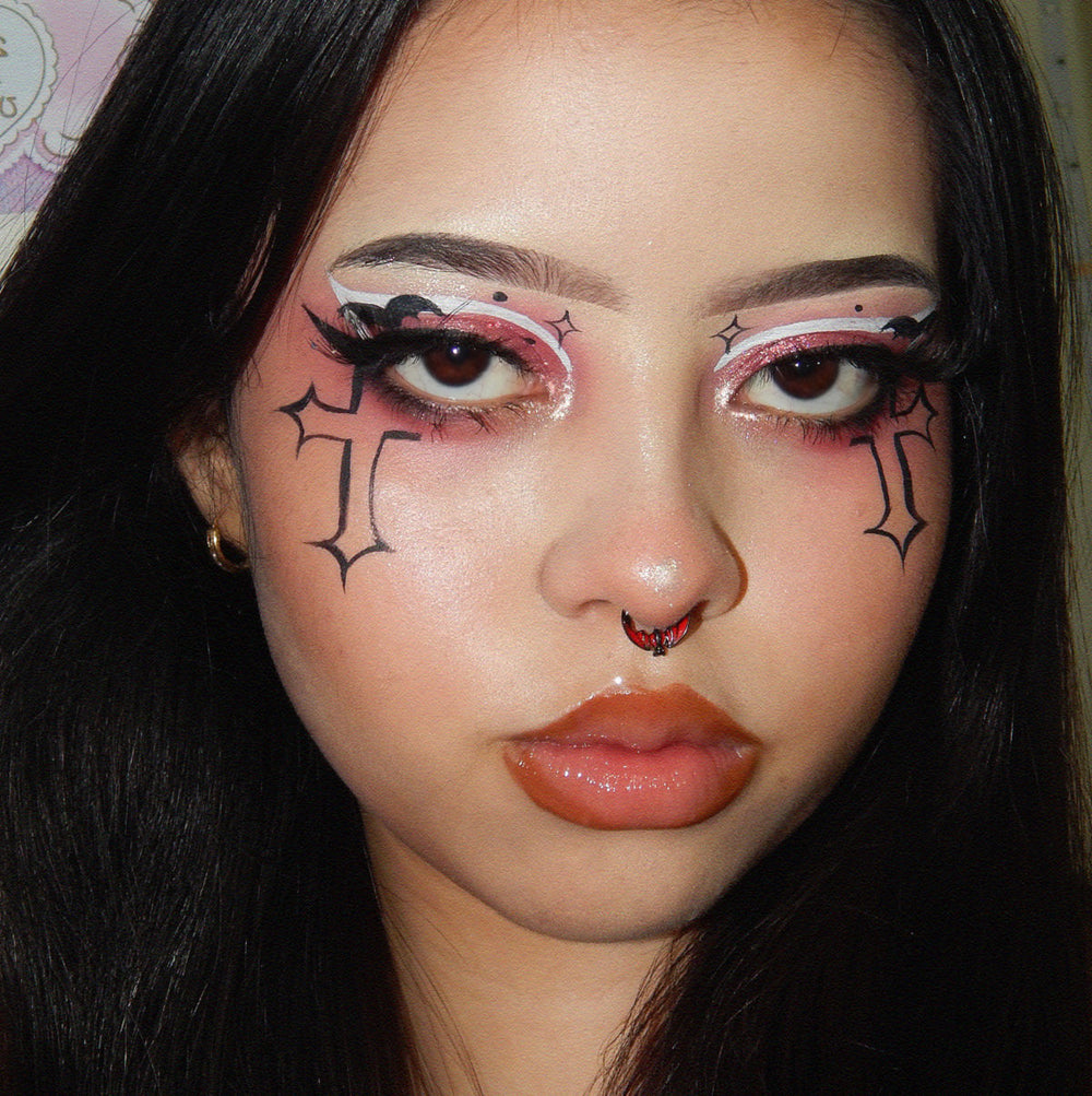 Red and Black Bat Spooky Septum Ring