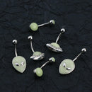 3Pcs 14G 316L Stainless Steel Alien Theme Light Up Belly Rings – OUFER ...