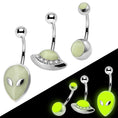3Pcs 14G 316L Stainless Steel Alien Theme Light Up Belly Rings – OUFER ...