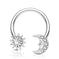 Sun and Moon Septum Ring Diamond Septum Horseshoe – OUFER BODY JEWELRY