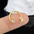 Sun and Moon Septum Ring Diamond Septum Horseshoe – OUFER BODY JEWELRY