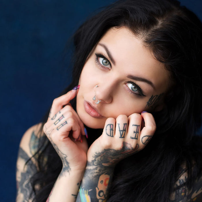 Sun and Moon Septum Ring Diamond Septum Horseshoe