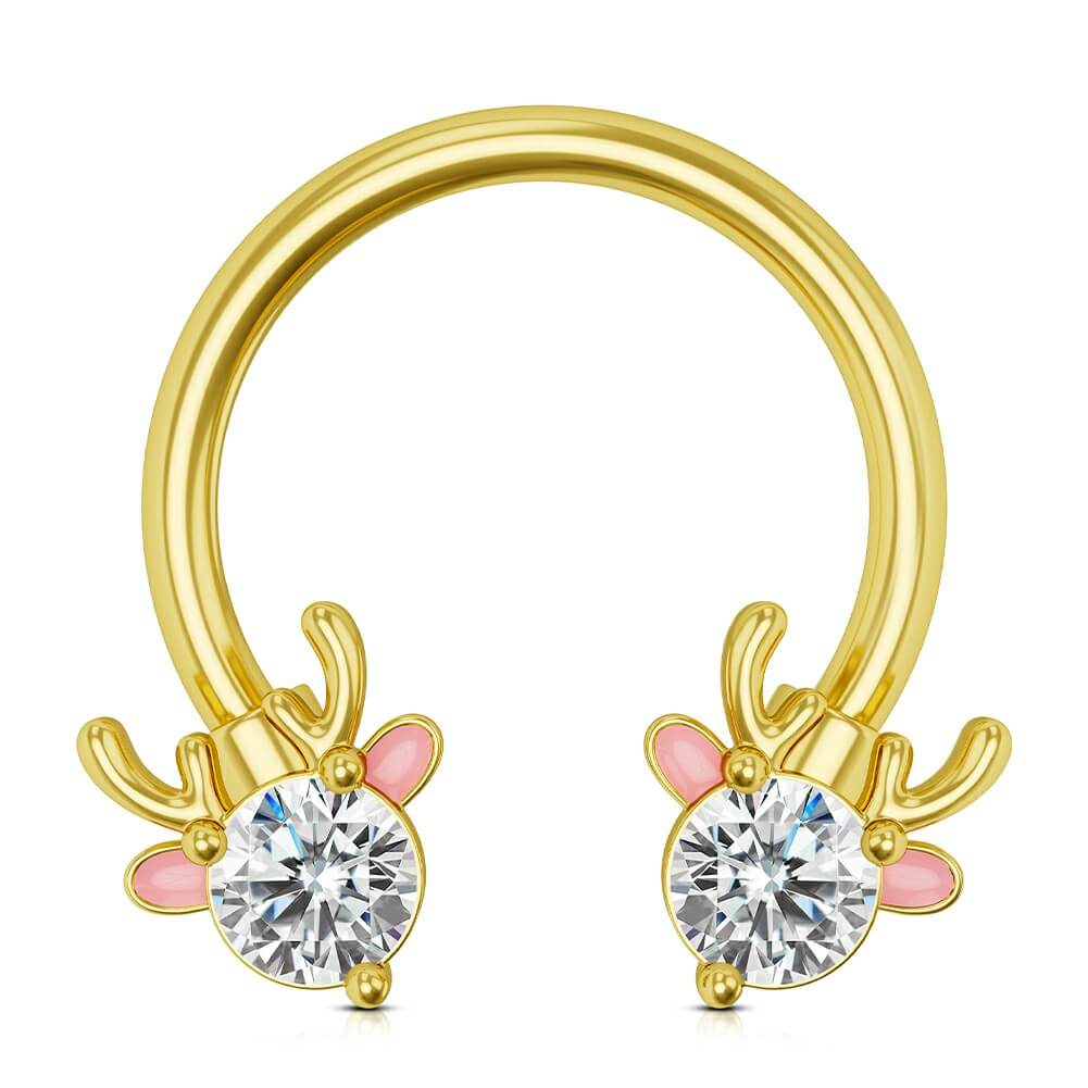 Christmas Septum Ring Deer Horseshoe Septum Jewelry