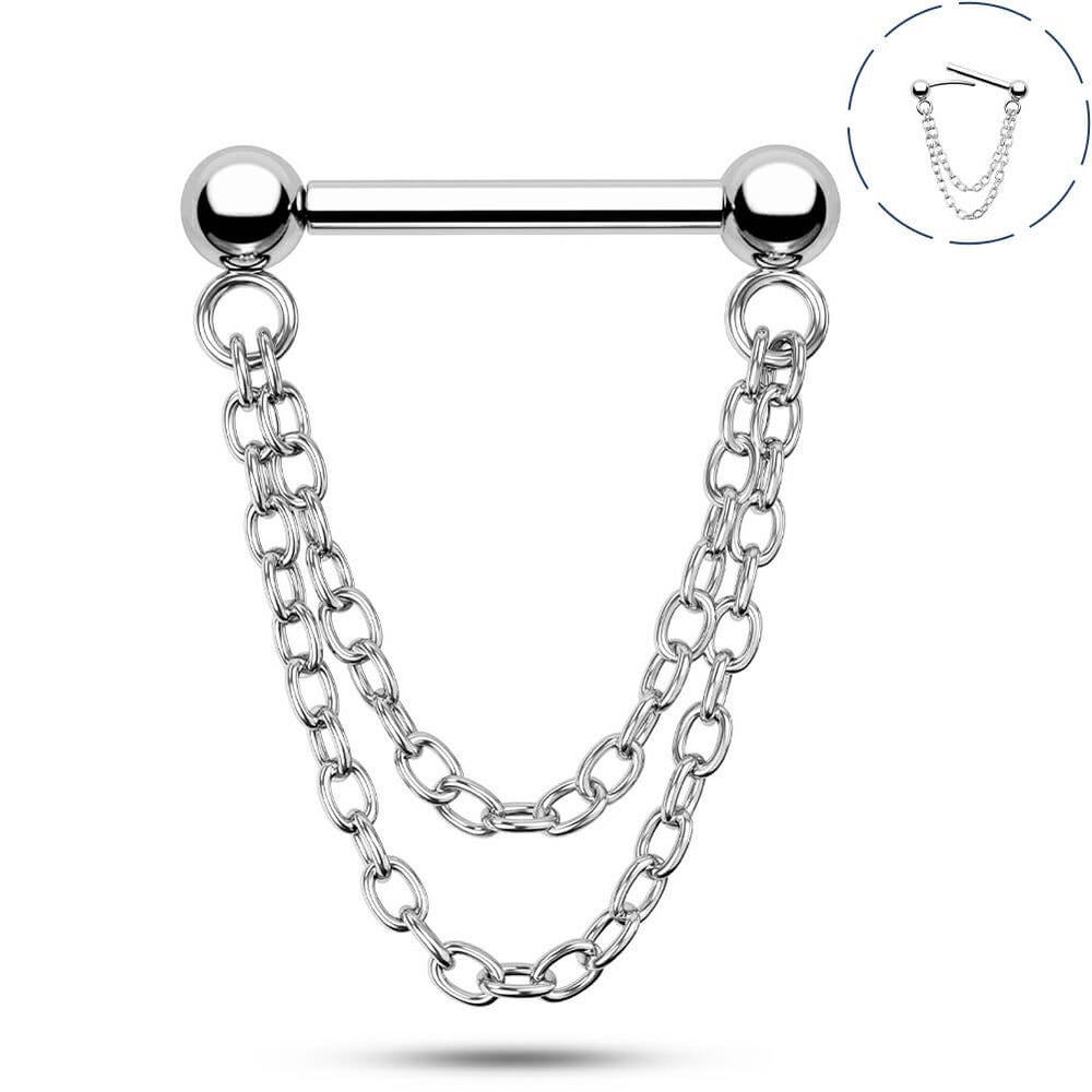 16G Threadless Chain Septum Ring