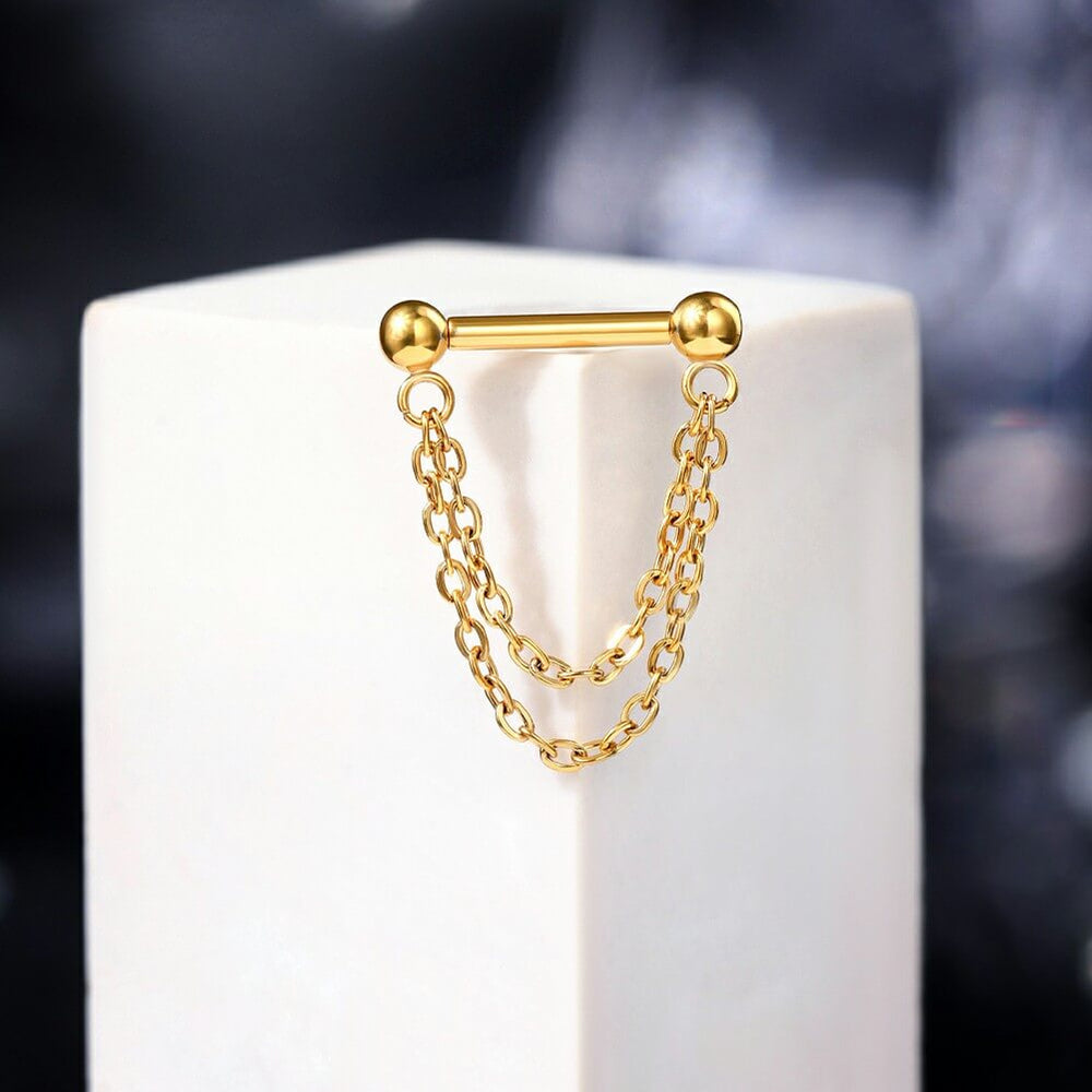 16G Threadless Chain Septum Ring