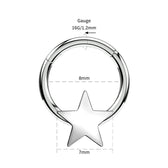 Star Septum Ring 16G Simple Septum Rings – OUFER BODY JEWELRY